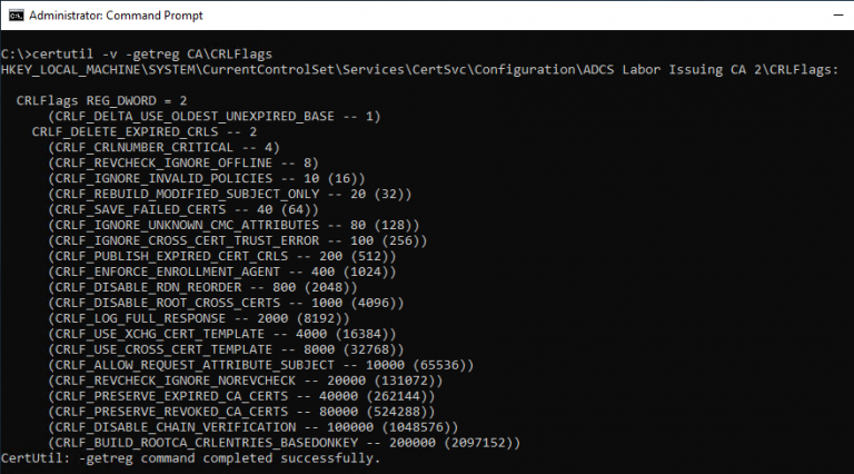 Insight into the revocation list table of the certification authority ...