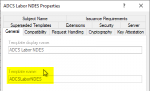 Configuring the device template for the Network Device Enrollment ...