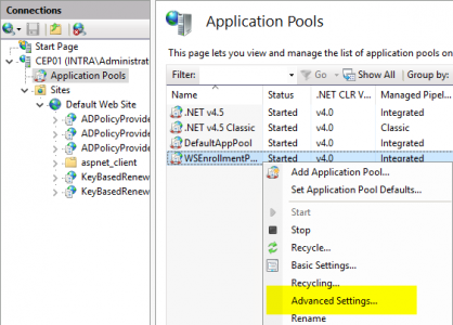 Configuring the Certificate Enrollment Policy Web Service (CEP) for ...