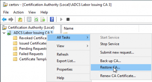 Restoring a certification authority from the backup - Uwe Gradenegger