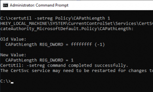 Configuring the path length constraint for certificates issued by a ...