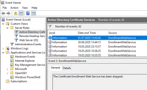 Overview of the Windows events generated by the Certificate Enrollment ...