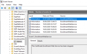 Overview of the Windows events generated by the Certificate Enrollment Web Service (CES) - Uwe ...