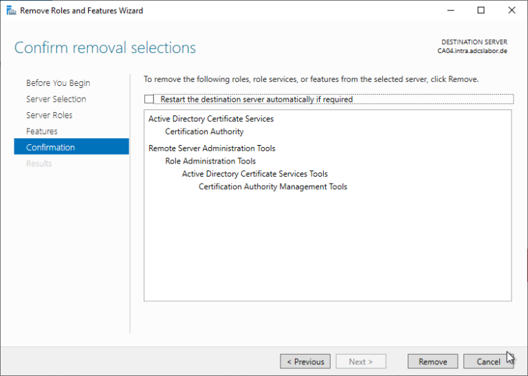 Deconstruction of an Active Directory integrated certification ...