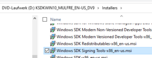 SignTool installation without installing the Windows Software ...