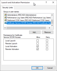 The request for a certificate fails with the error message "The certificate request could not be ...