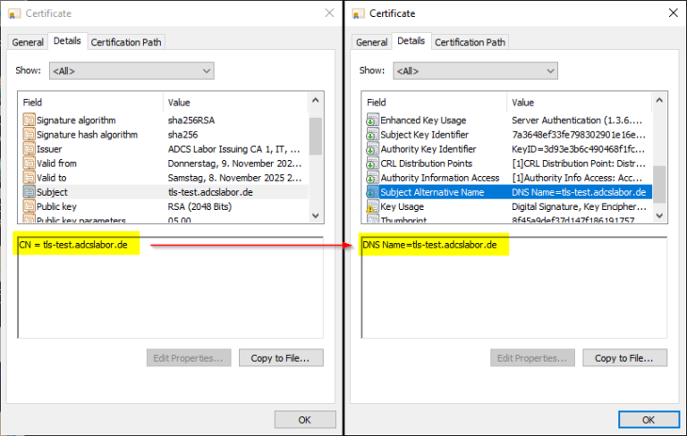 Automatically enter DNS names in the Subject Alternate Name (SAN) of ...