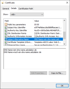 Den Subject Alternative Name (SAN) eines Zertifikats vor dessen Ausstellung verändern – aber ...