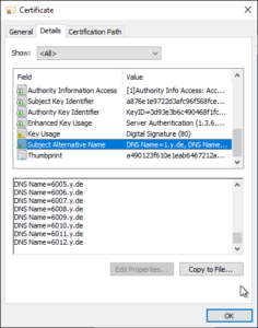 How many Subject Alternative Names (SAN) are supported by Active Directory Certificate Services ...